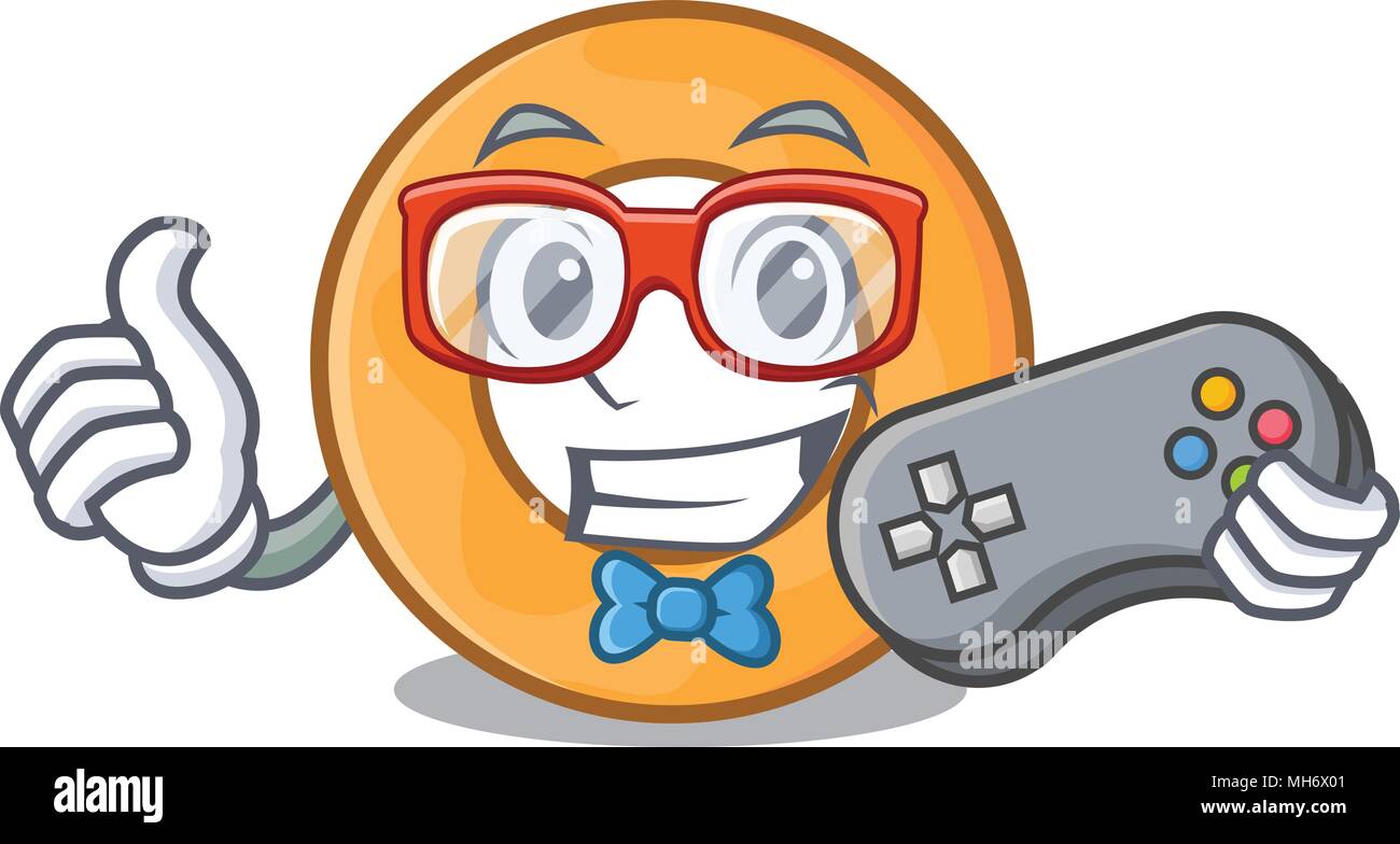 Gamer onion ring mascot cartoon vector illustration Stock Vector Image ...