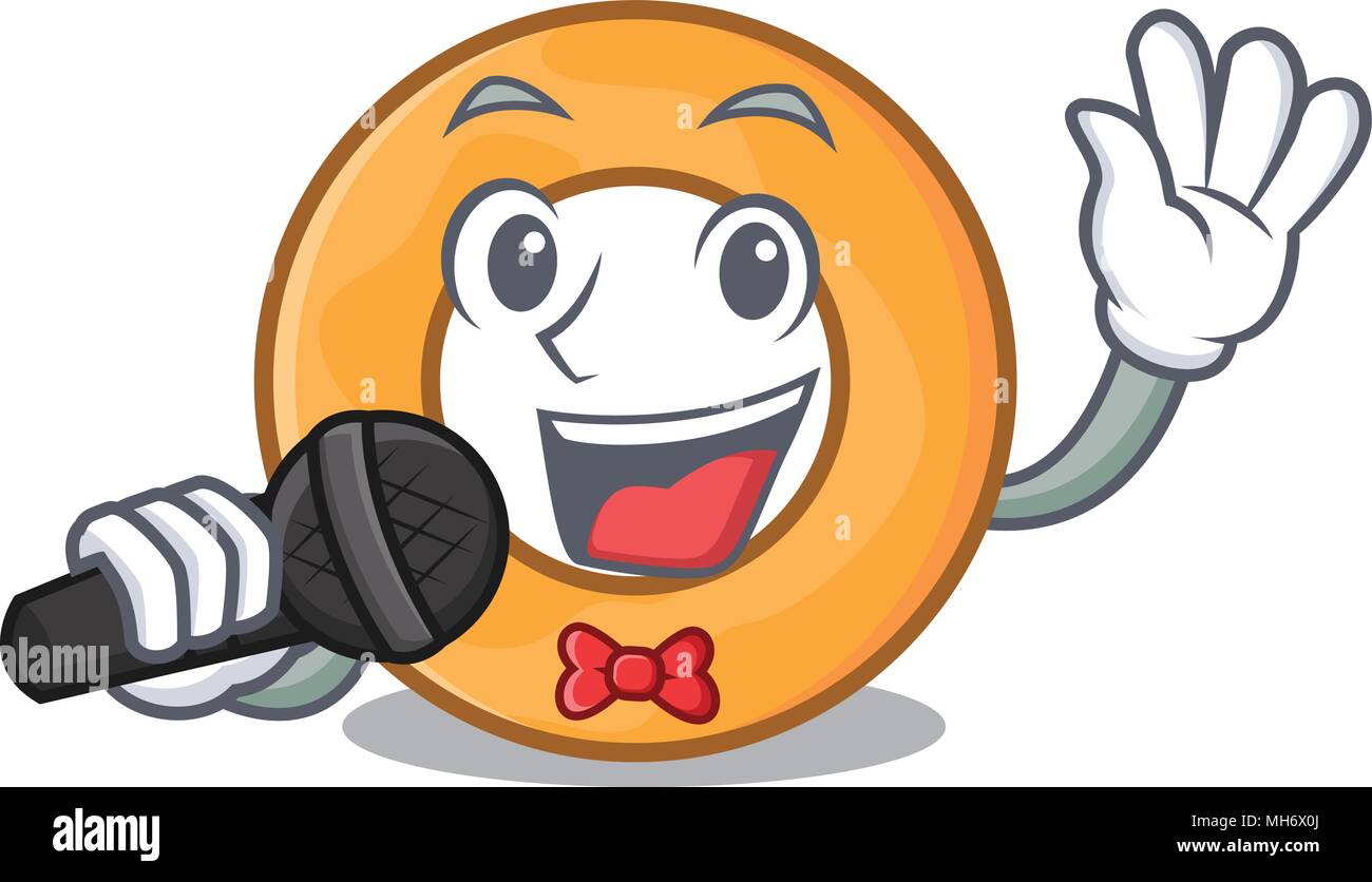 Singing onion ring mascot cartoon vector illustration Stock Vector ...