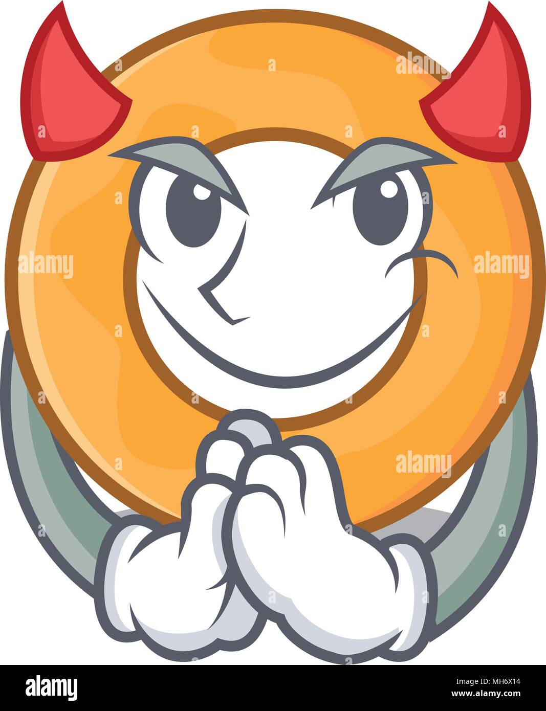Devil onion ring mascot cartoon vector illustration Stock Vector Image ...