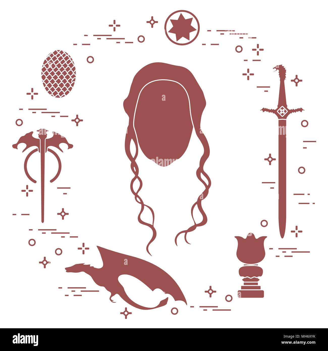Symbols and heroes of the popular fantasy television series. Art and ...