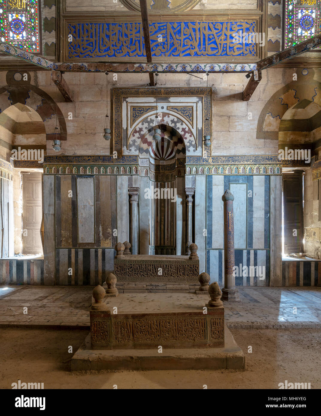 Cairo, Egypt - April 7 2018: Mausoleum of Sultan Al Zaher Barquq and ...