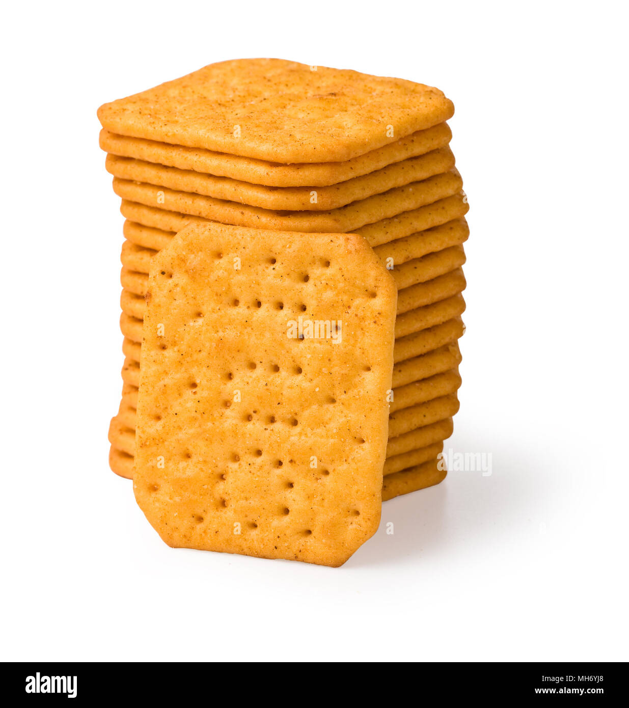 crackers on white background isolated with clipping path Stock Photo ...