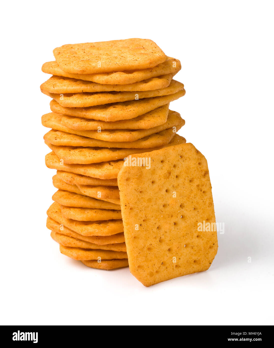 crackers on white background isolated with clipping path Stock Photo ...