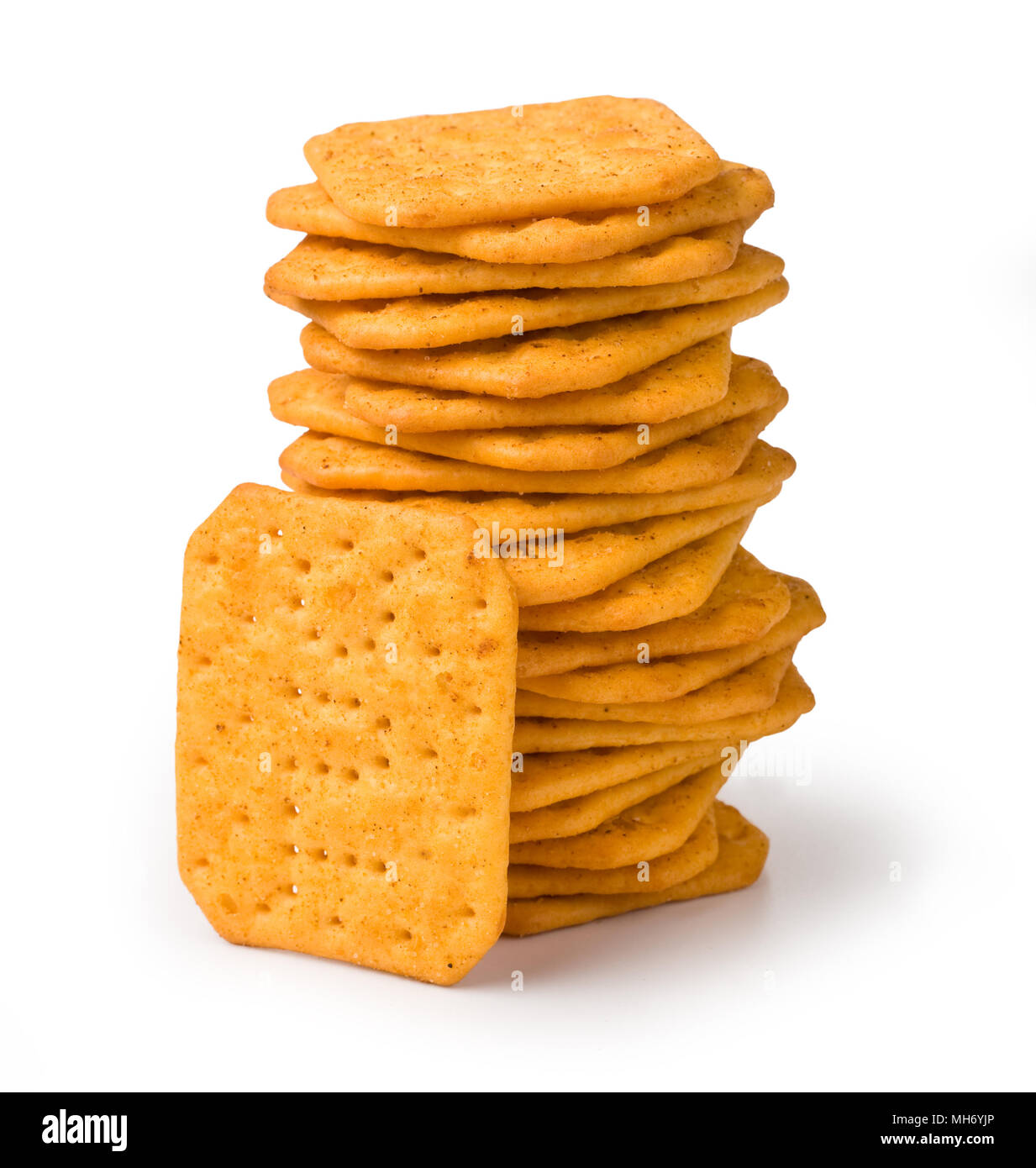 crackers on white background isolated with clipping path Stock Photo ...