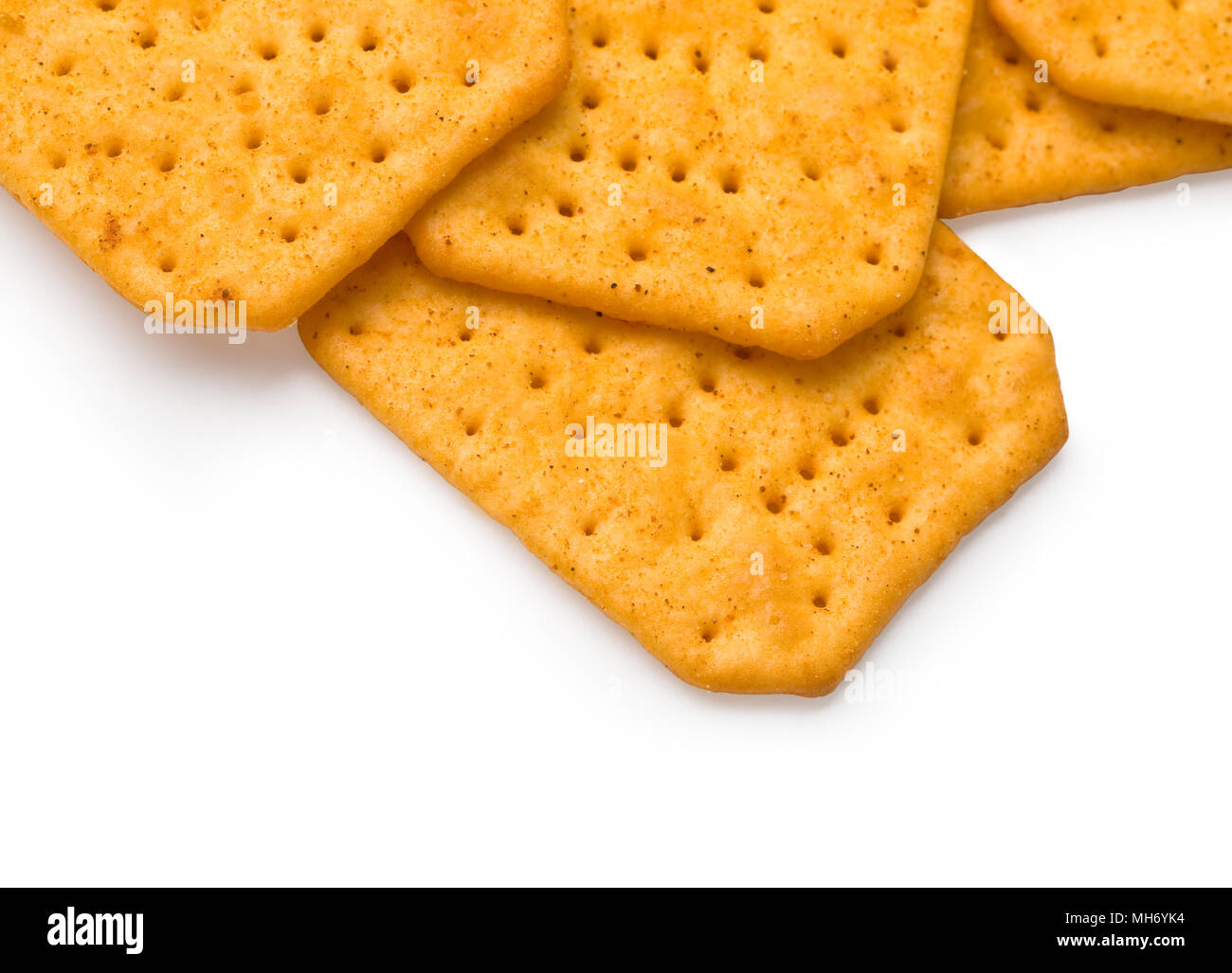 crackers on white background isolated with clipping path Stock Photo ...