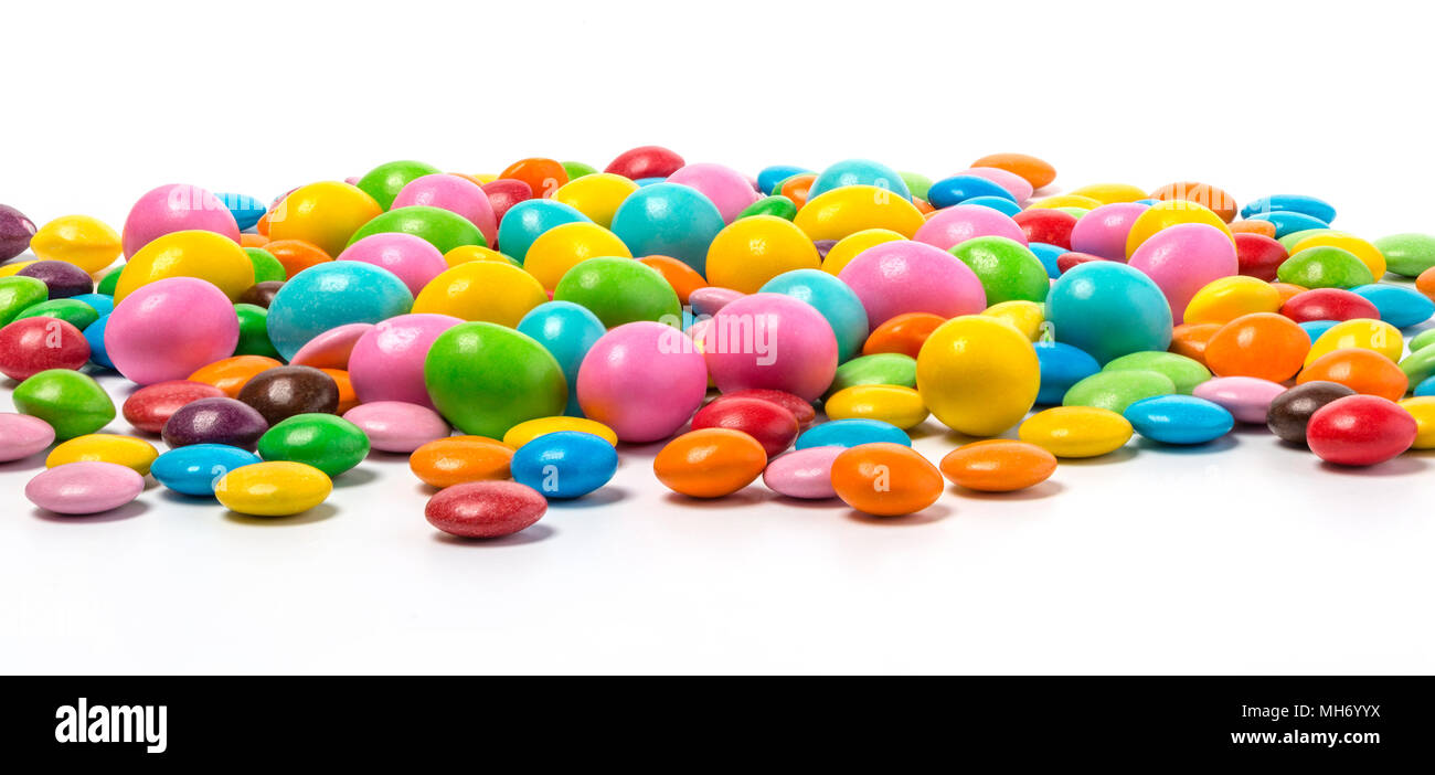 Colorful chocolate candy pills isolated on white background Stock Photo ...