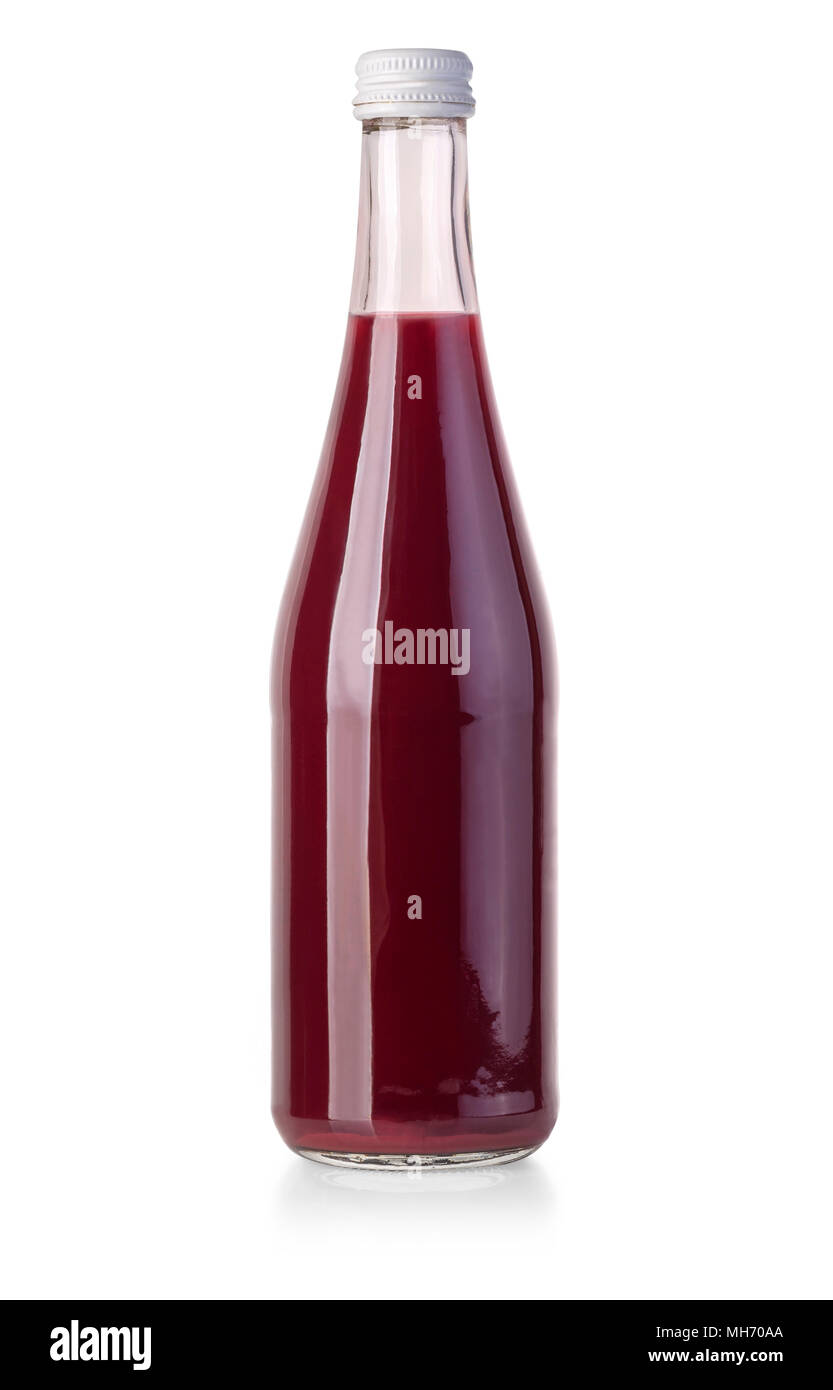 Juice Glass Red Violet Purple Bottle Jar On White Background Isolated ...