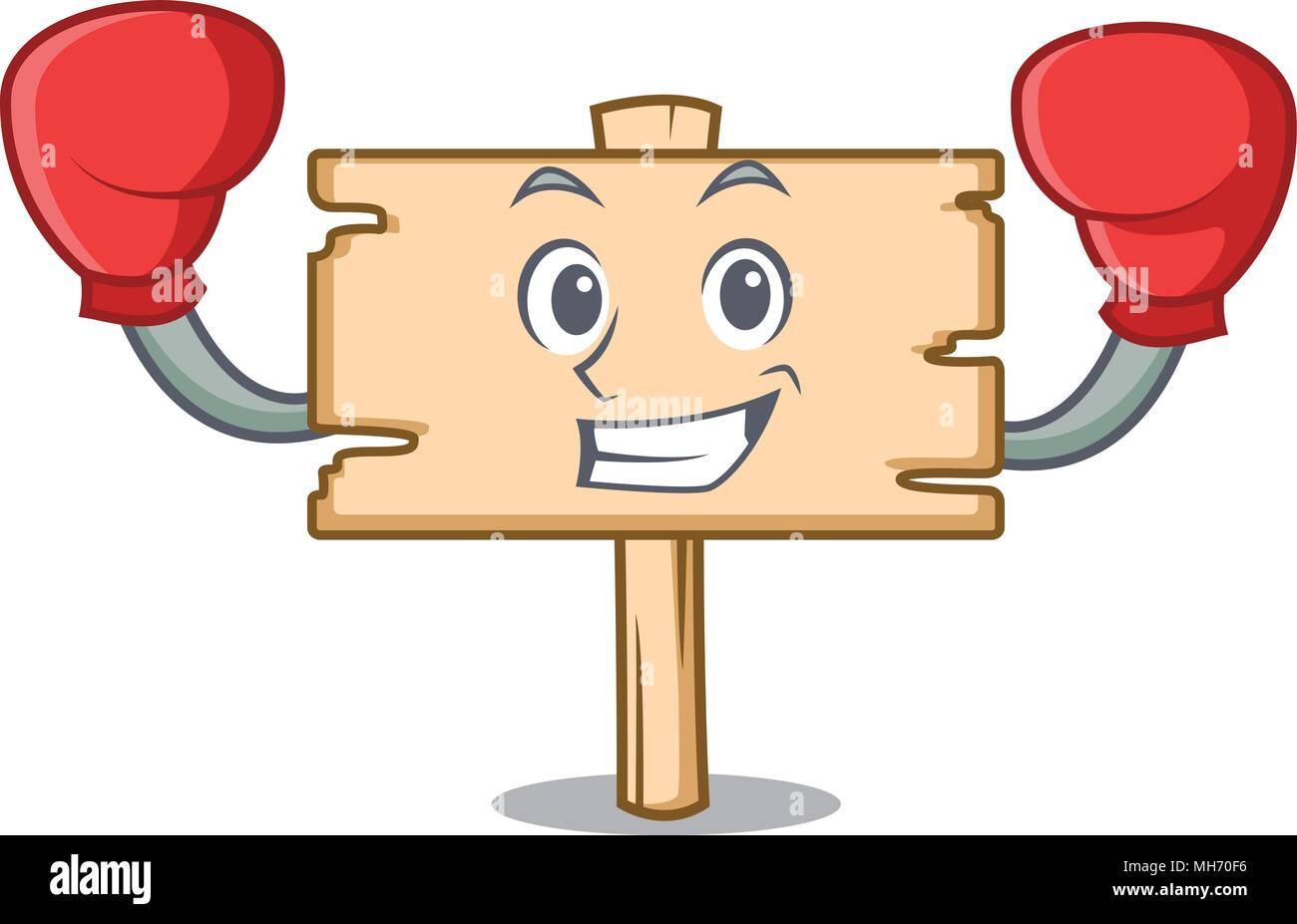 Boxing wooden board character cartoon Stock Vector Image & Art - Alamy