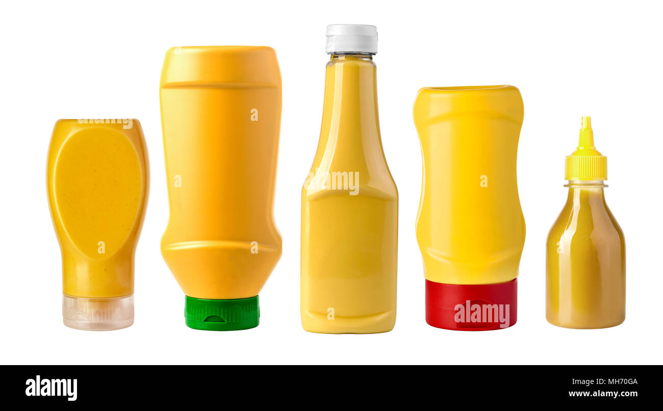 Mustard bottle isolated on a white background Stock Photo - Alamy