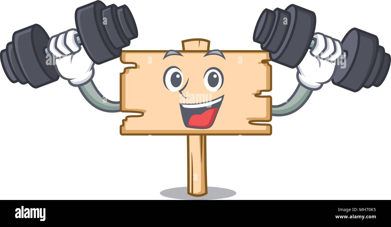 Fitness wooden board character cartoon Stock Vector Image & Art - Alamy