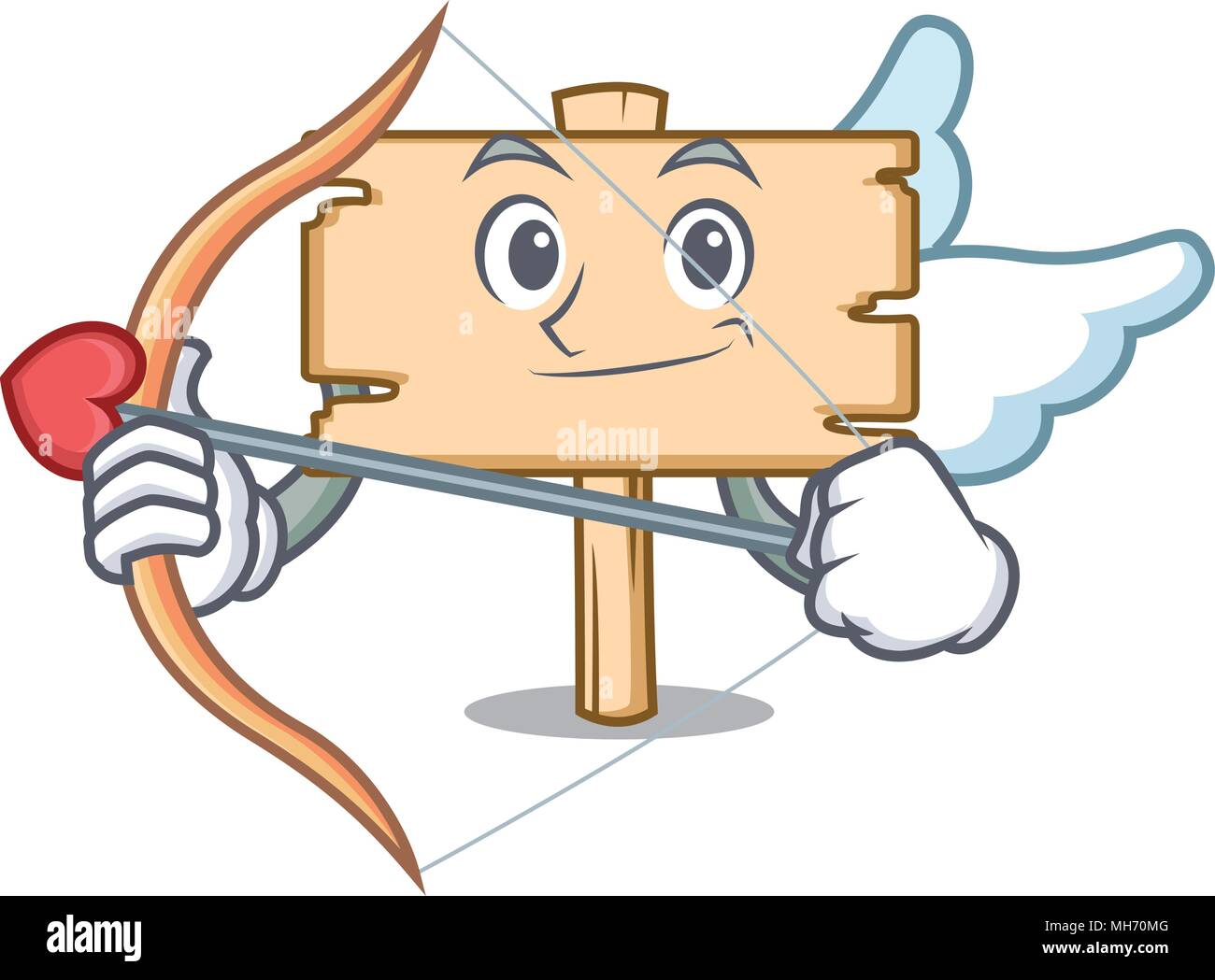 Cupid wooden board character cartoon Stock Vector Image & Art - Alamy