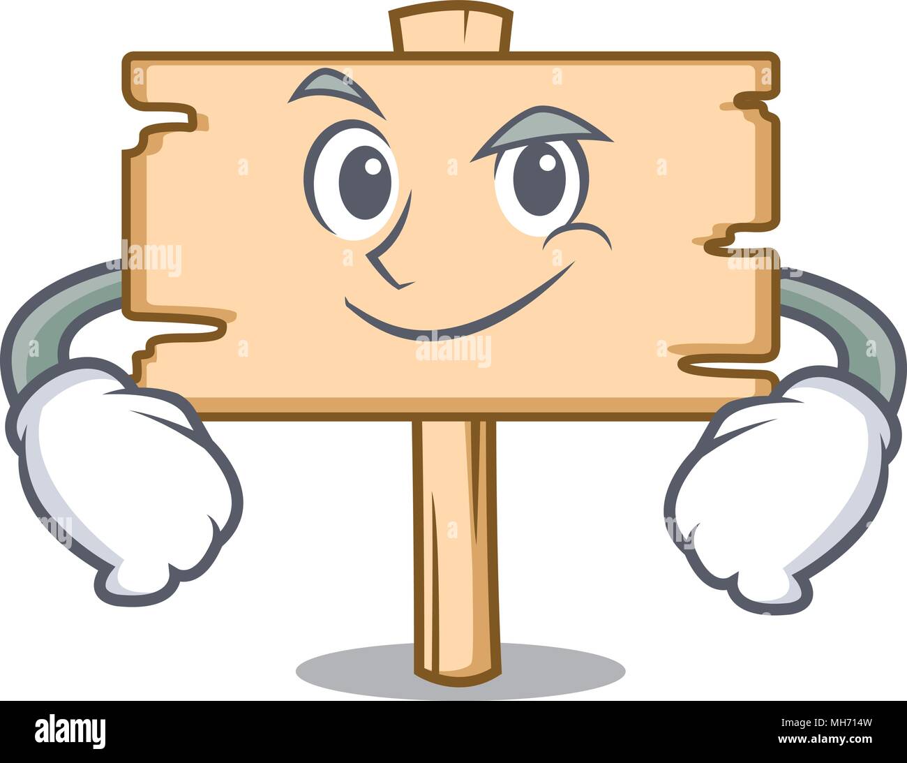 Smirking wooden board character cartoon Stock Vector Image & Art - Alamy
