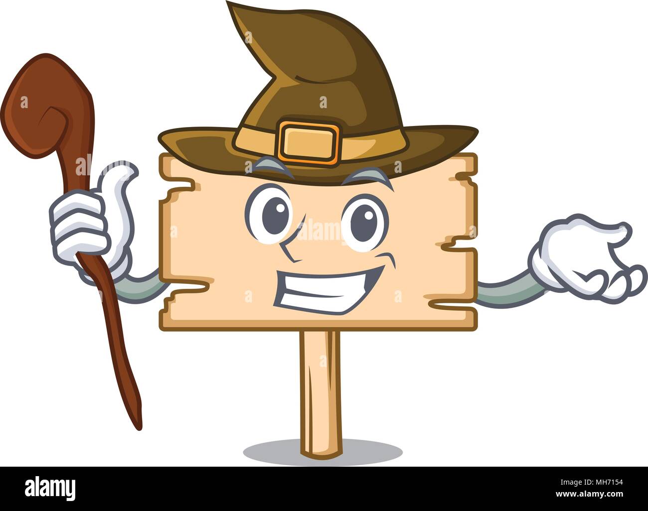 Witch wooden board mascot cartoon Stock Vector Image & Art - Alamy