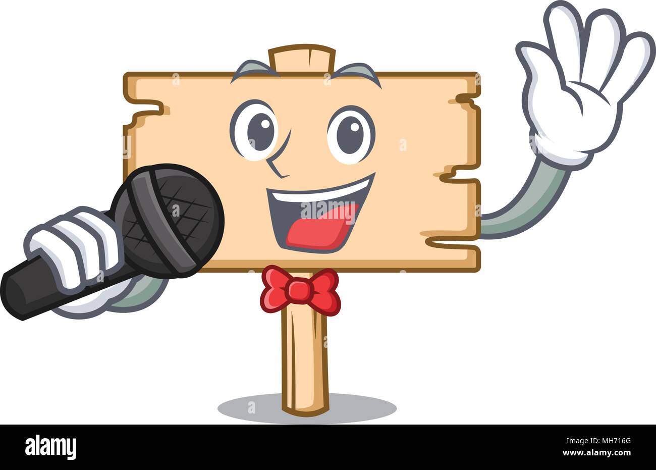 Singing wooden board mascot cartoon Stock Vector Image & Art - Alamy
