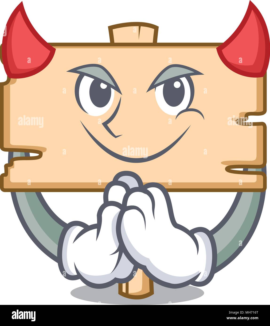 Devil wooden board mascot cartoon Stock Vector Image & Art - Alamy