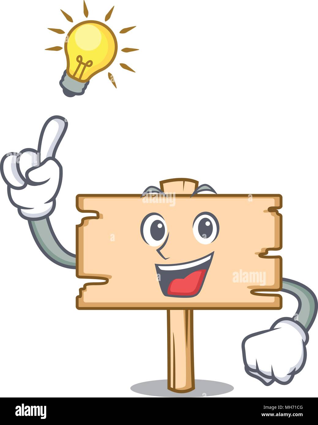 Have an idea wooden board mascot cartoon Stock Vector Image & Art - Alamy