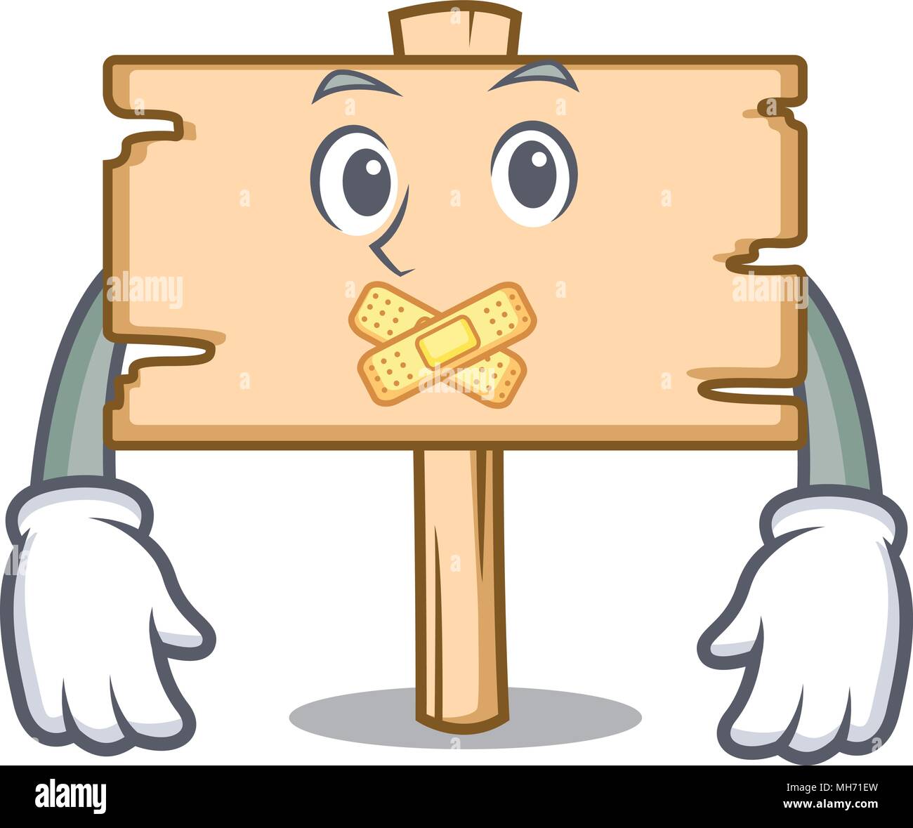 Silent wooden board mascot cartoon Stock Vector Image & Art - Alamy