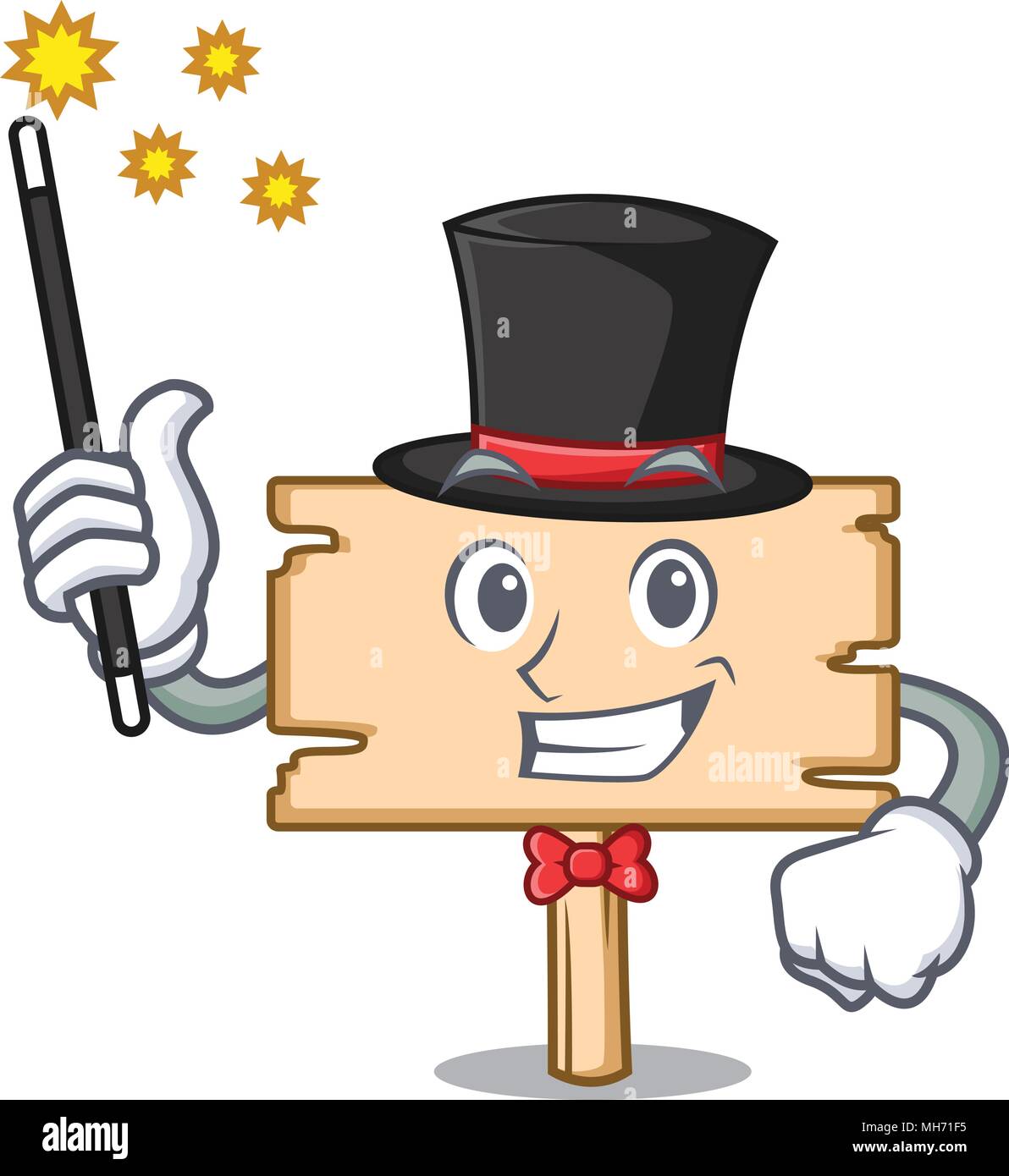 Magician wooden board mascot cartoon Stock Vector Image & Art - Alamy