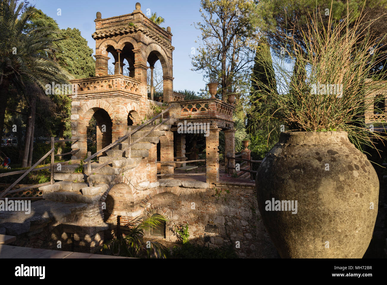 The Beehive building in the city park (Villa Comunale) of Taormina ...