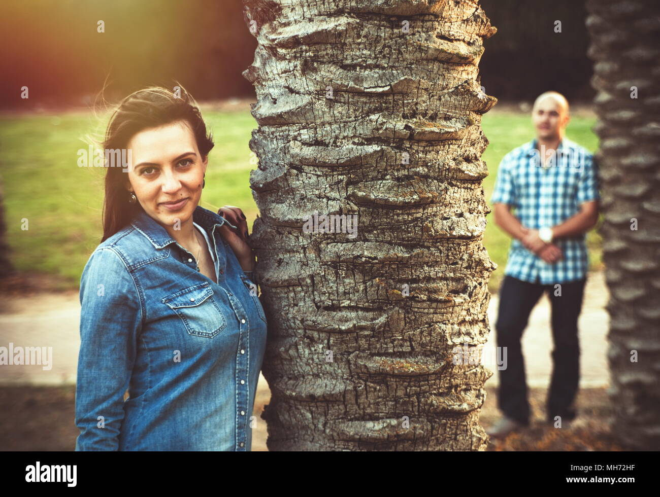 Happy couple in the sunlight Stock Photo - Alamy