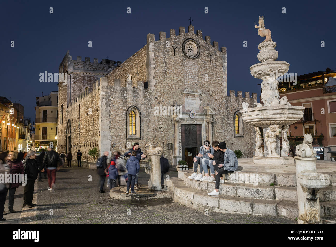 Duomo (Cathedral) of Taormina, Sicily Stock Photo - Alamy