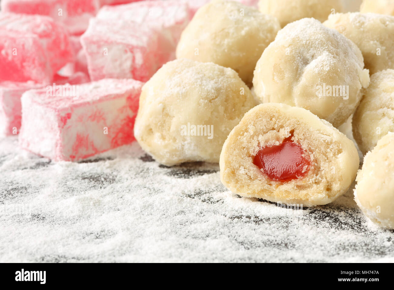 Homemade, delicious traditional bulgarian shortbread cookies filled ...