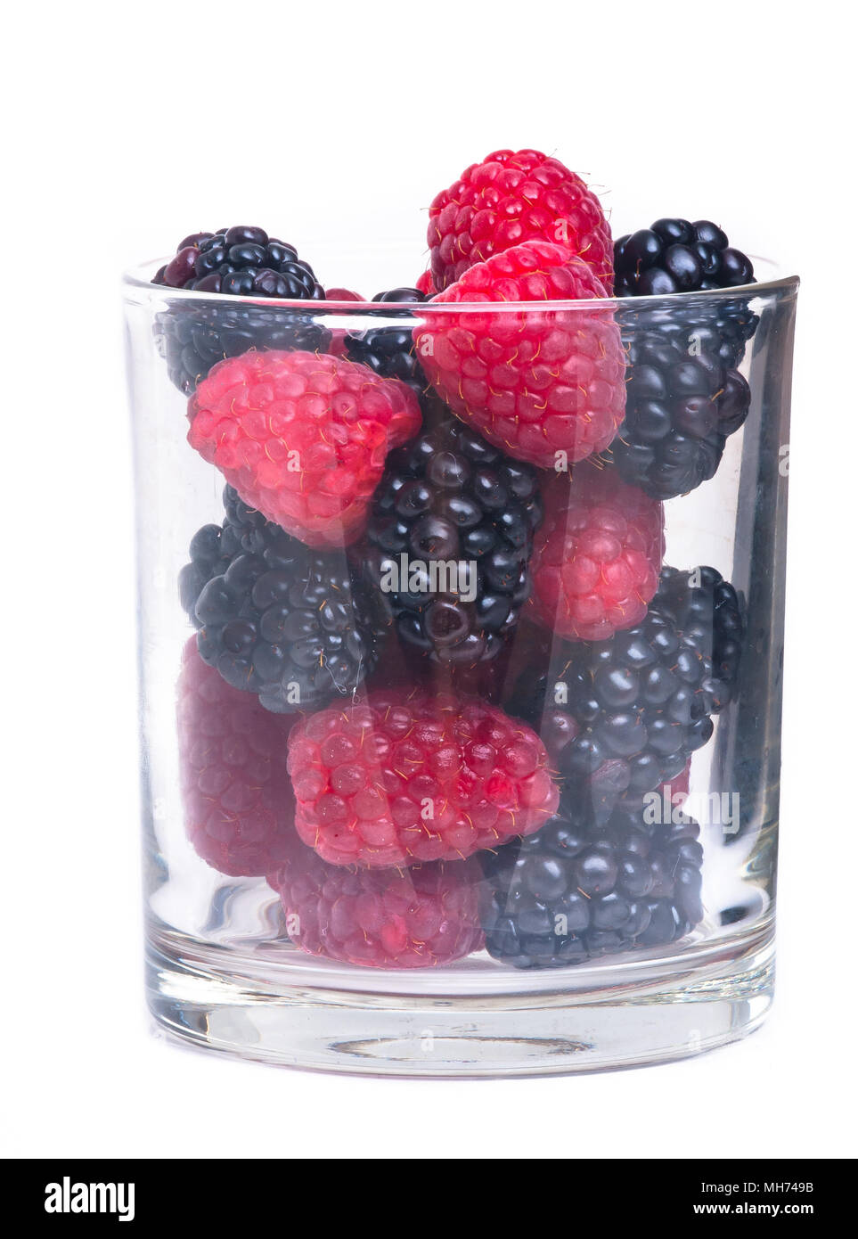 raspberry and blackberry on white isolated background Stock Photo - Alamy
