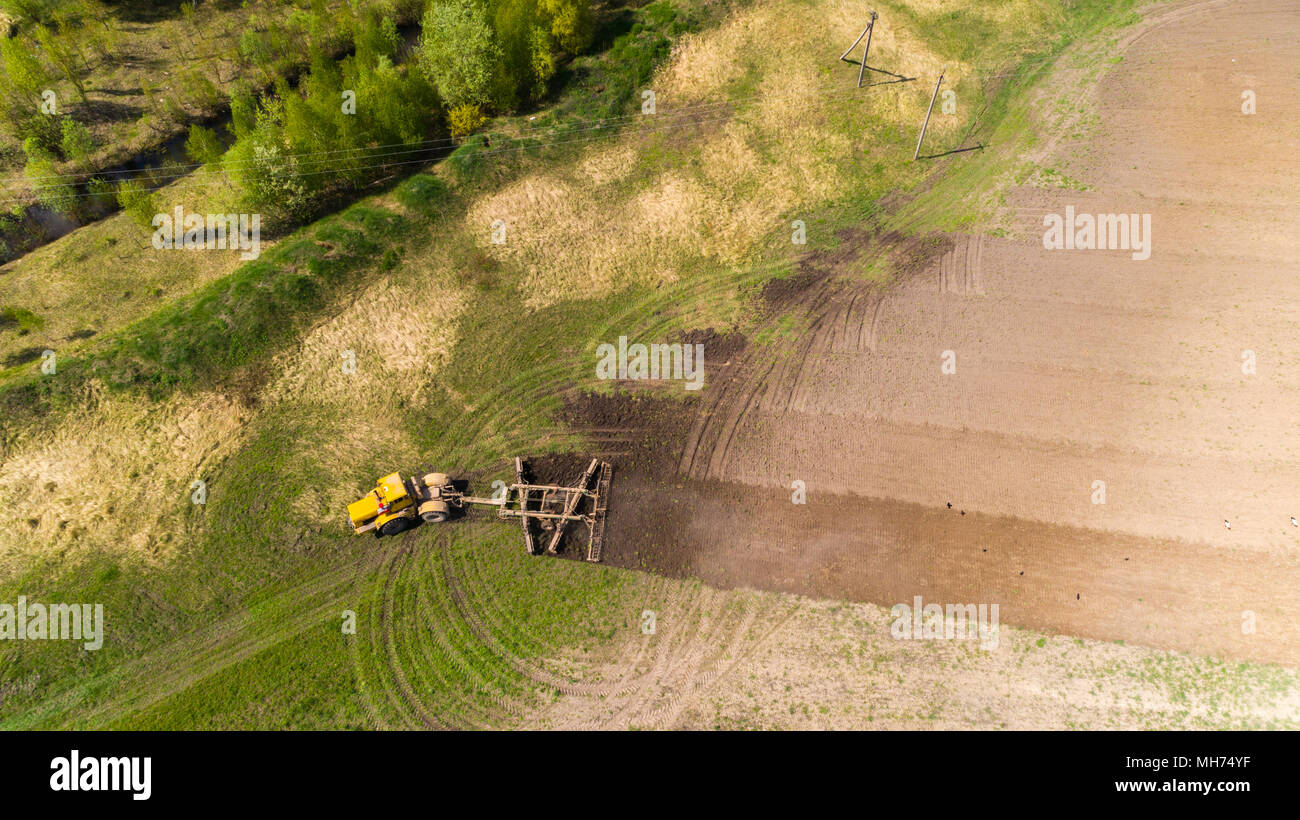 Overhead Tractor Ploughing High Resolution Stock Photography and Images ...
