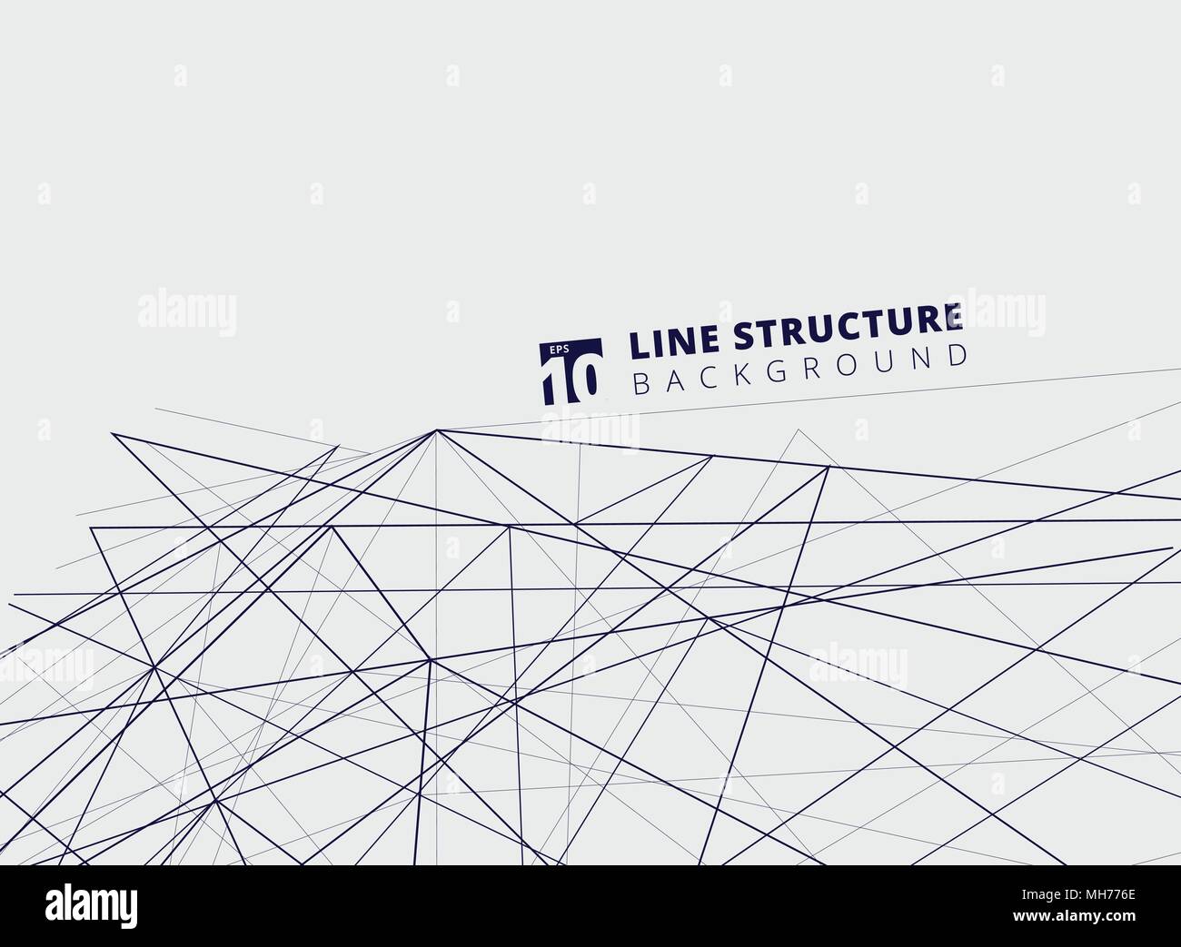 Abstract overlap lines structure perspective on white background. Vector illustration Stock ...