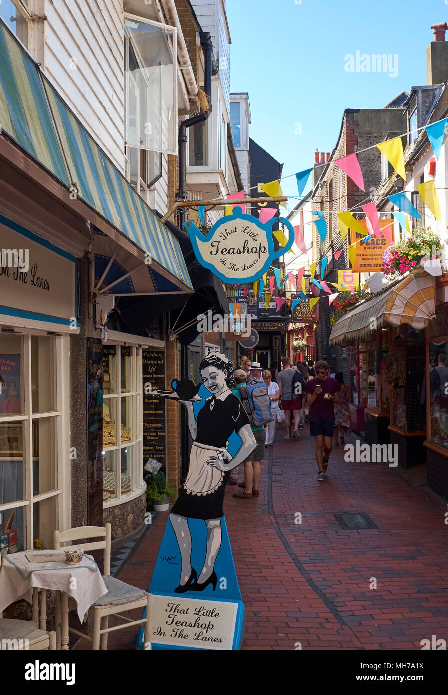 The Small Shops and Cafes of The Lanes in Brighton Sussex England UK ...