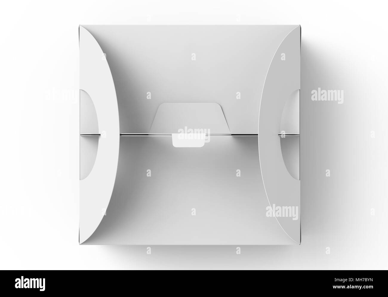 White box with handle, gift or food carton package in 3d render for ...