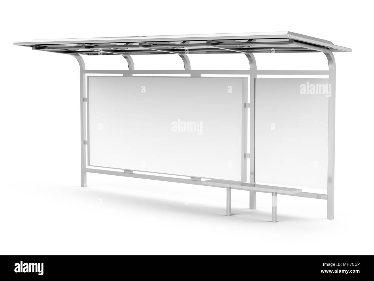 3D render bus shelter, blank copy space for advertising or promotional ...