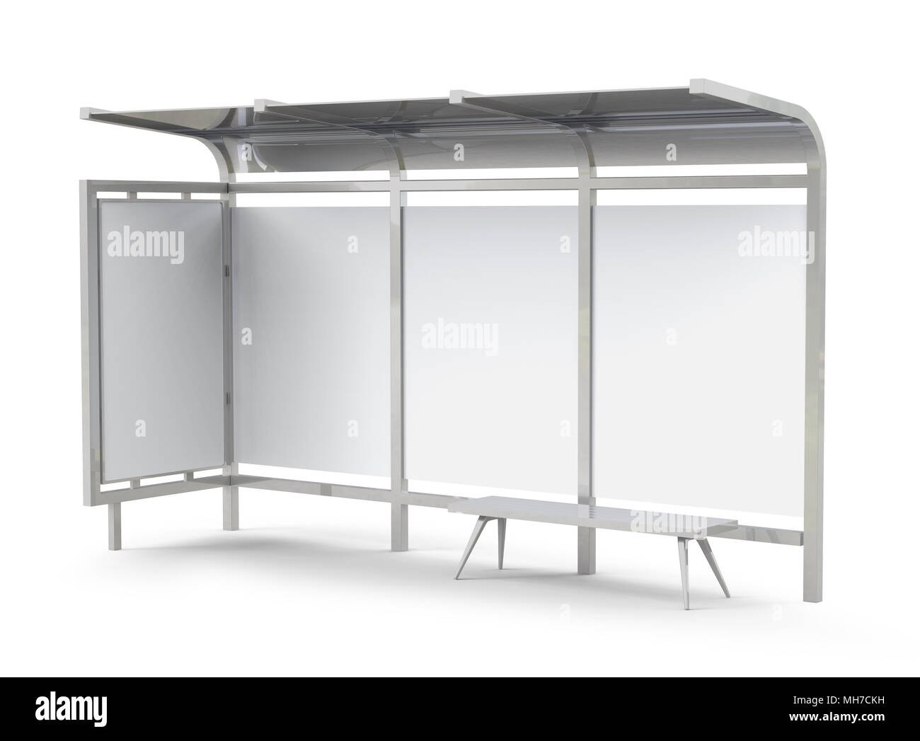 3D render bus shelter, blank copy space for advertising or promotional ...