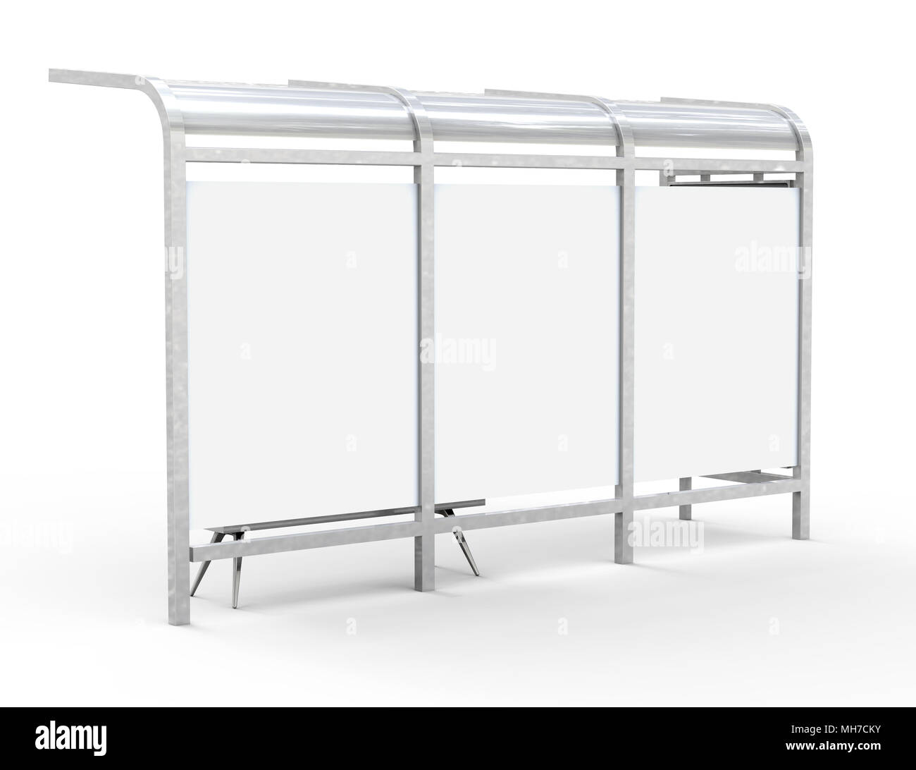 3D render bus shelter, blank copy space for advertising or promotional ...