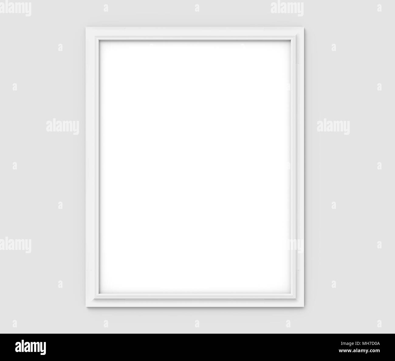 White Picture Frame, isolated blank frame with copy space for design ...