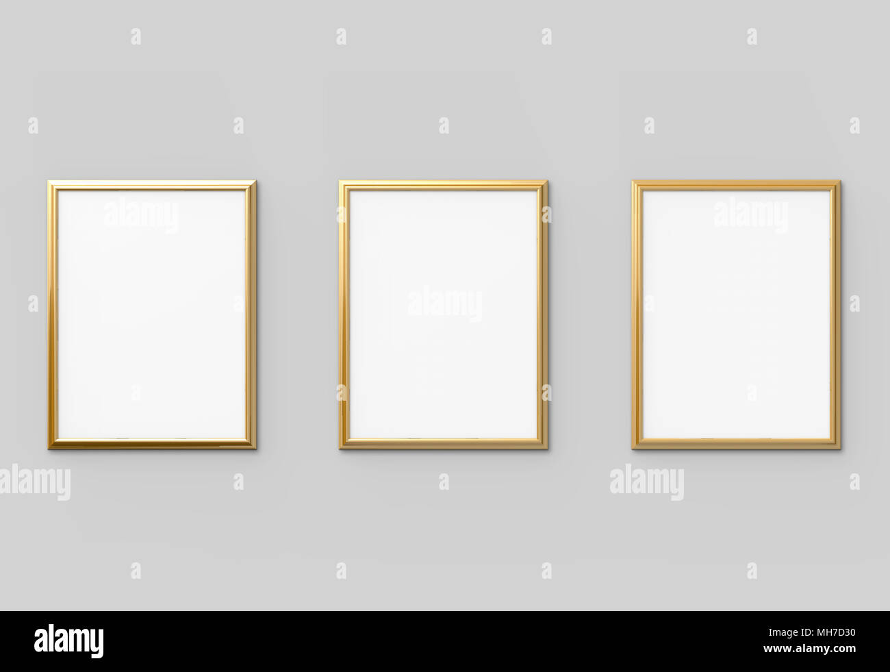 Golden Picture Frame, set of blank frame with copy space for design ...