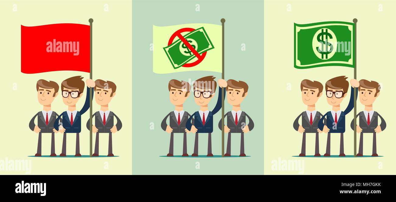 People with flag. set. Stock flat vector illustration Stock Vector ...