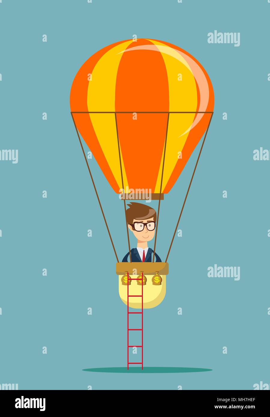 Man man in air balloon Stock Vector Image & Art - Alamy