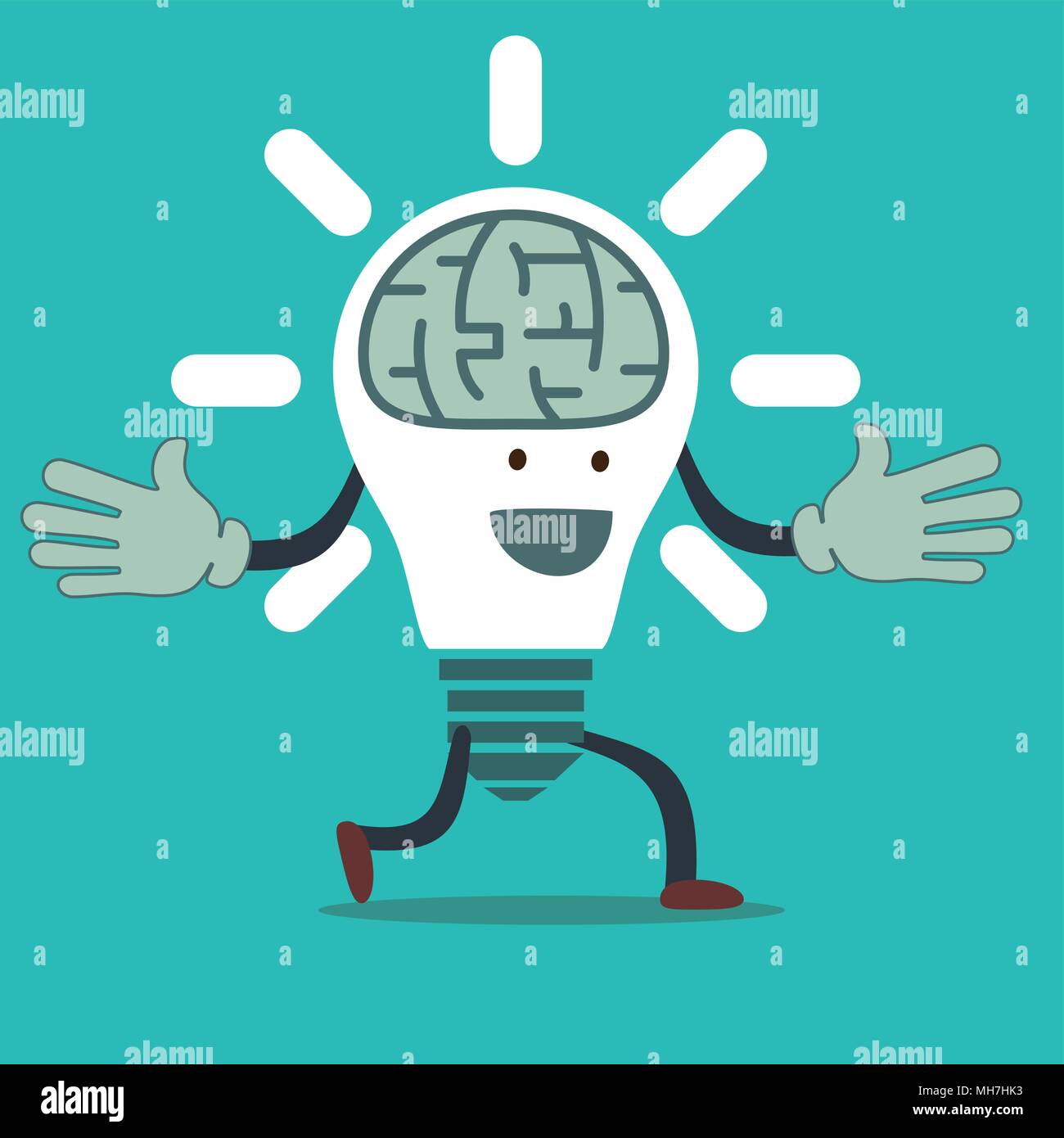 Quick idea a running light bulb. Vector Stock Vector Image & Art - Alamy