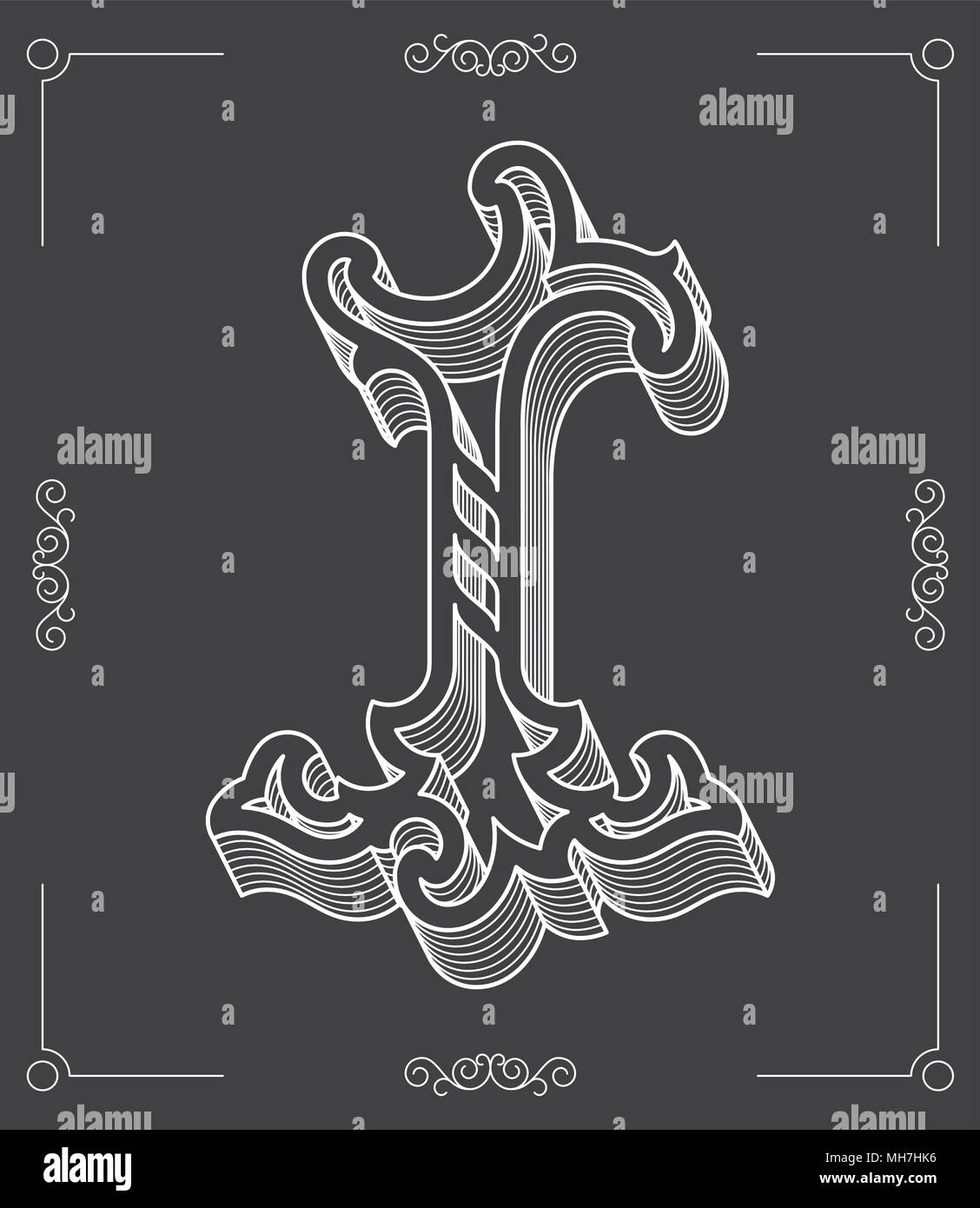 It's a white on black vector illustration of the capital letter I Stock ...