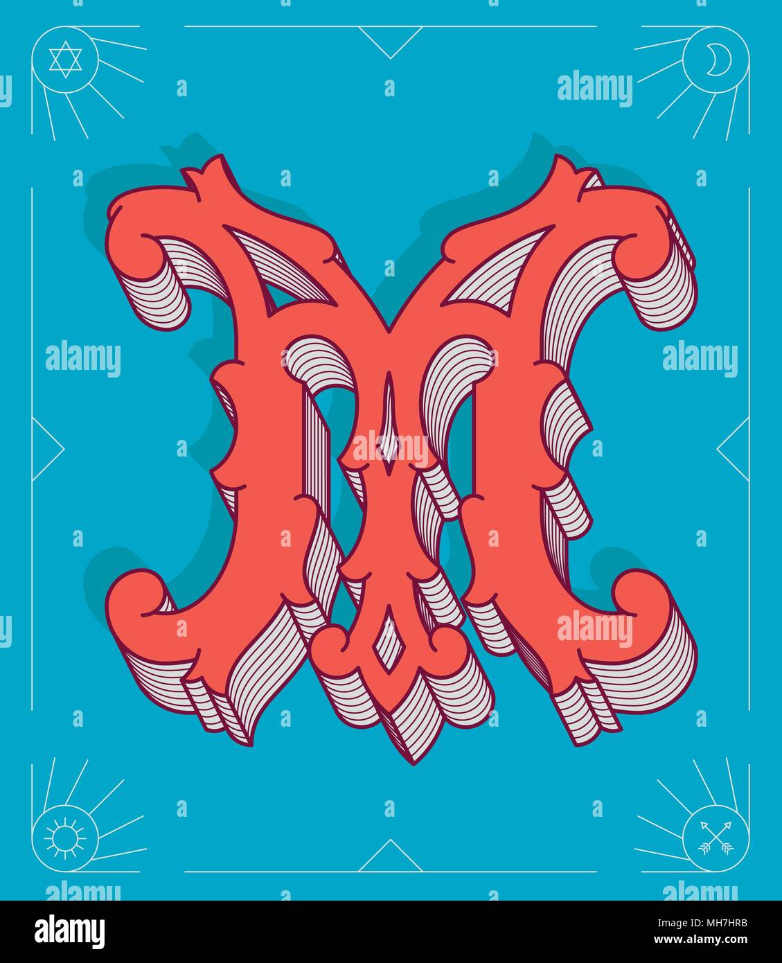 It's a colored vector illustration of the capital letter M Stock Vector ...