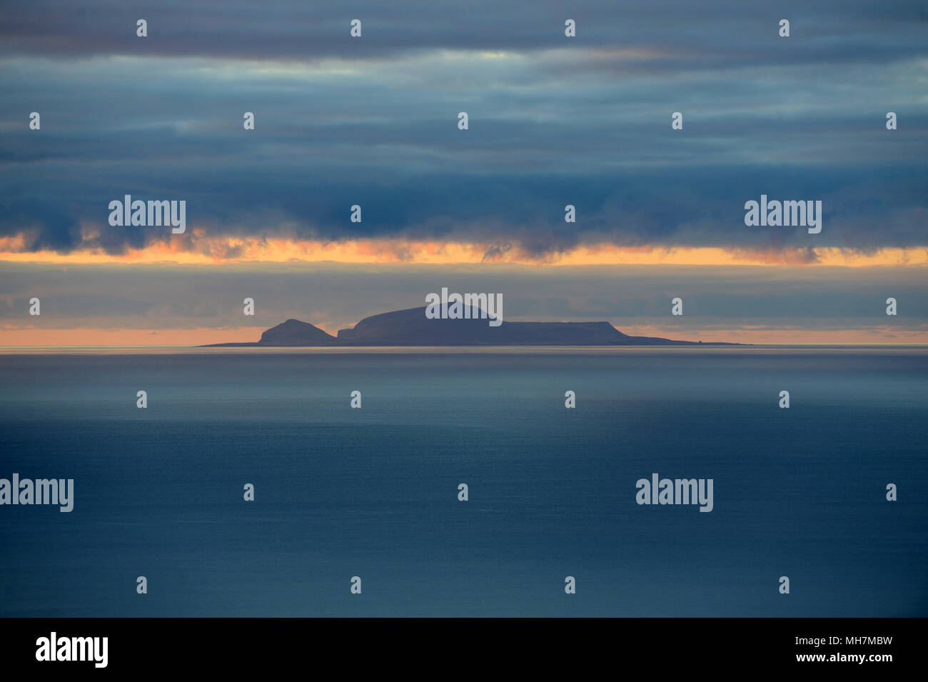 Foula Island at sunset on theist side of Shetland Stock Photo - Alamy