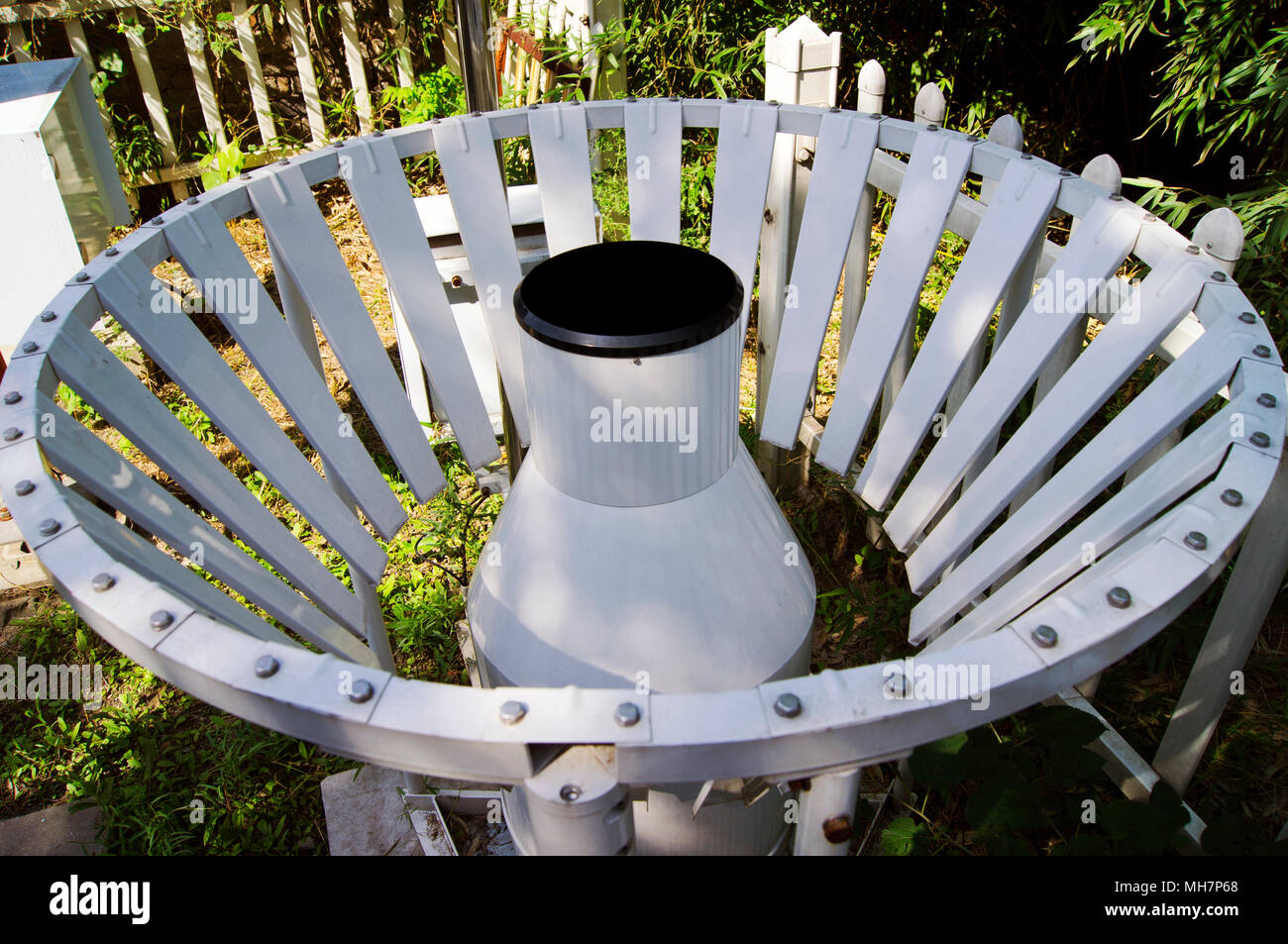 Modern automatic rain gauge in the ornamental garden of the Beijing ...
