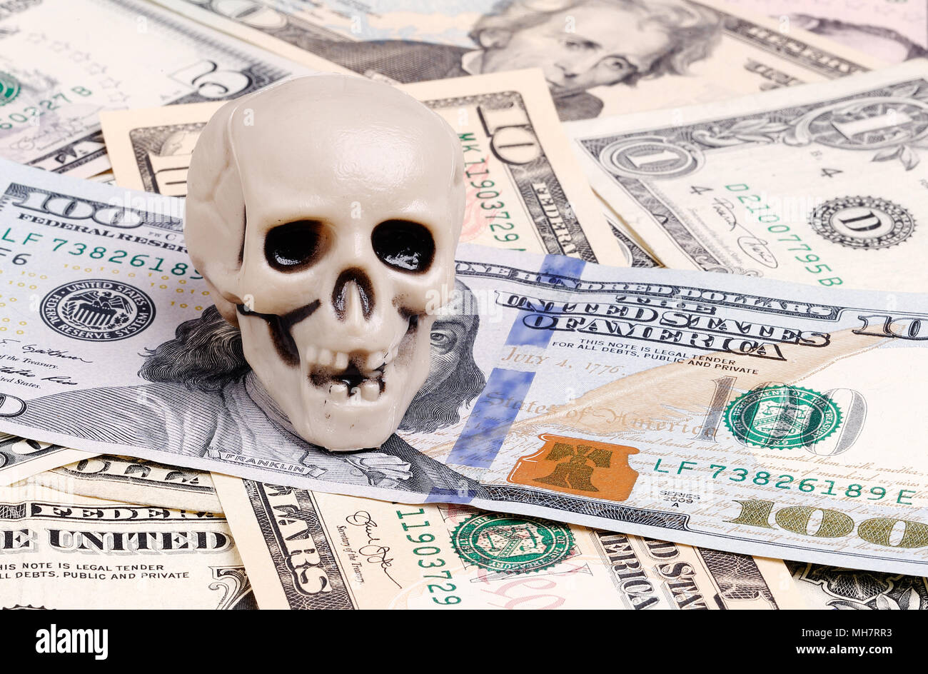Skull On Dollar Bill