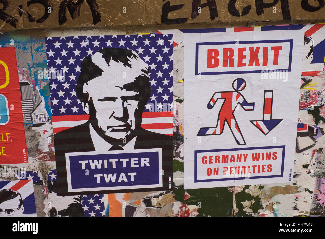 Political flyposters off Brick Lane in Whitechapel East London Stock ...