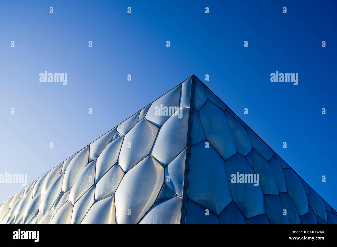 A detail of the Beijing National Aquatics Center, colloquially known as ...