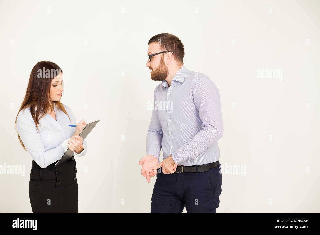 the leader tells the manager what to do Stock Photo - Alamy