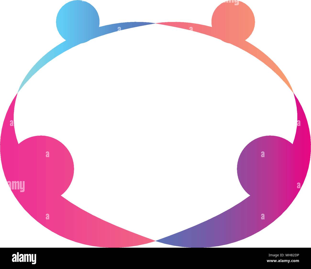 People holding hands logo template. Union icon, team logotype, people ...