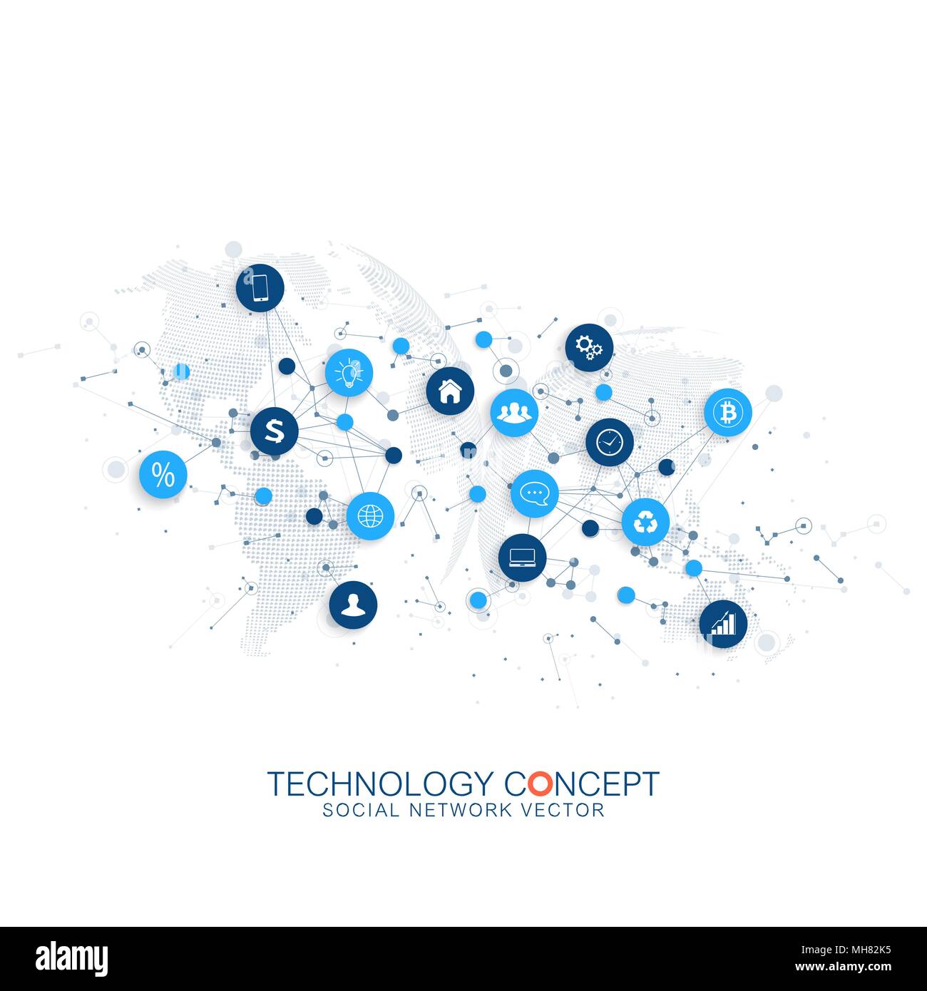 Internet of things IoT and network connection concept design vector ...