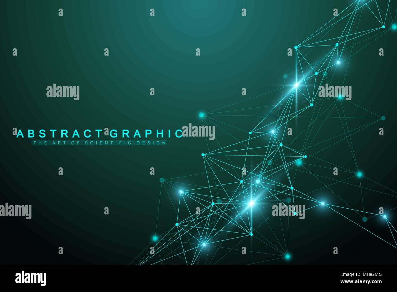Geometric graphic background artificial intelligence. Turbulence flow ...